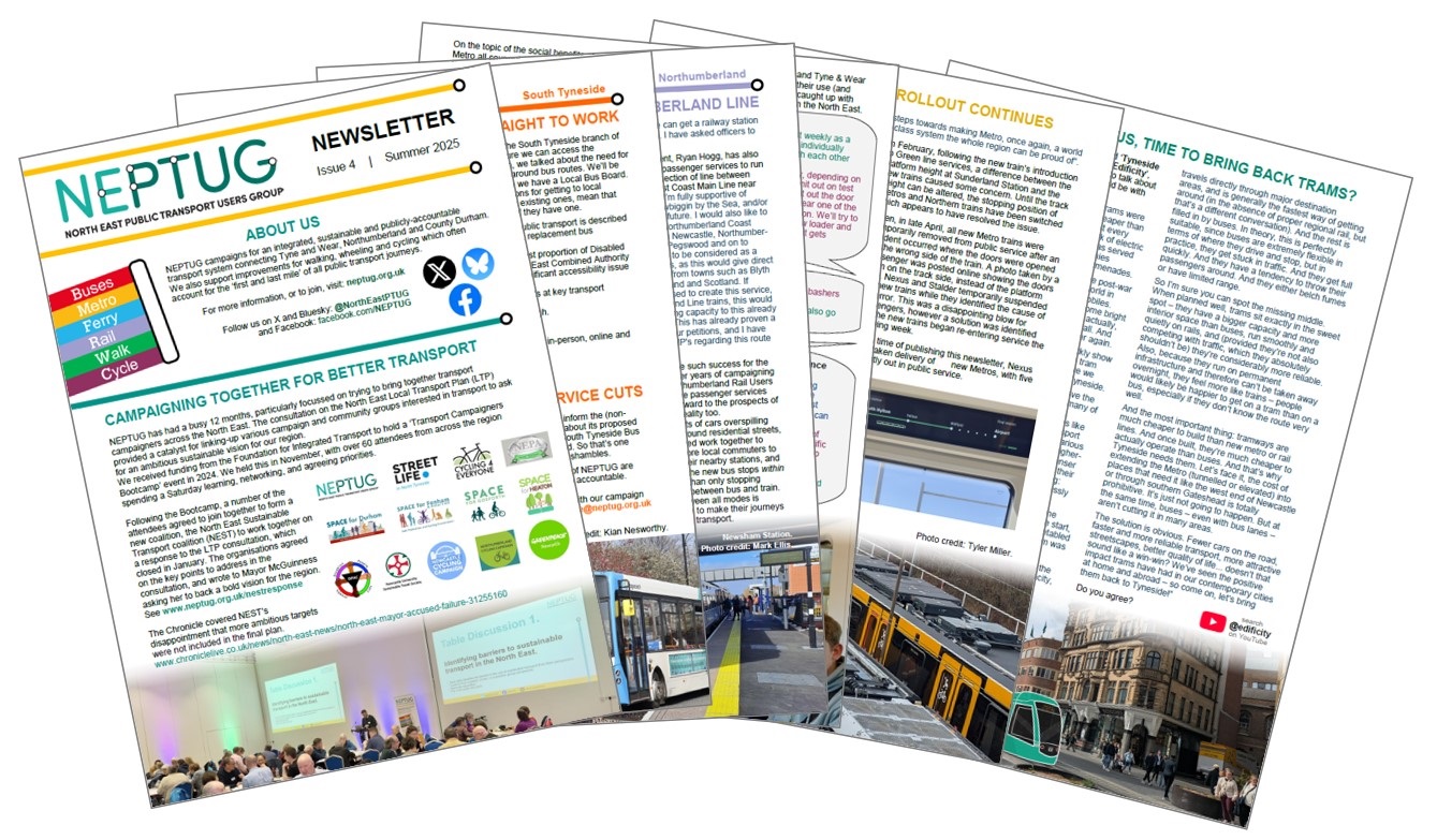 NEPTUG Newsletter - Summer 2025 - North East Public Transport Users Group